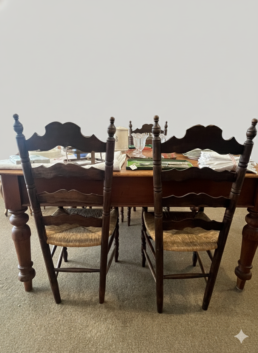 fa792 French antique ladder back chairs, set of 4 – Romantique